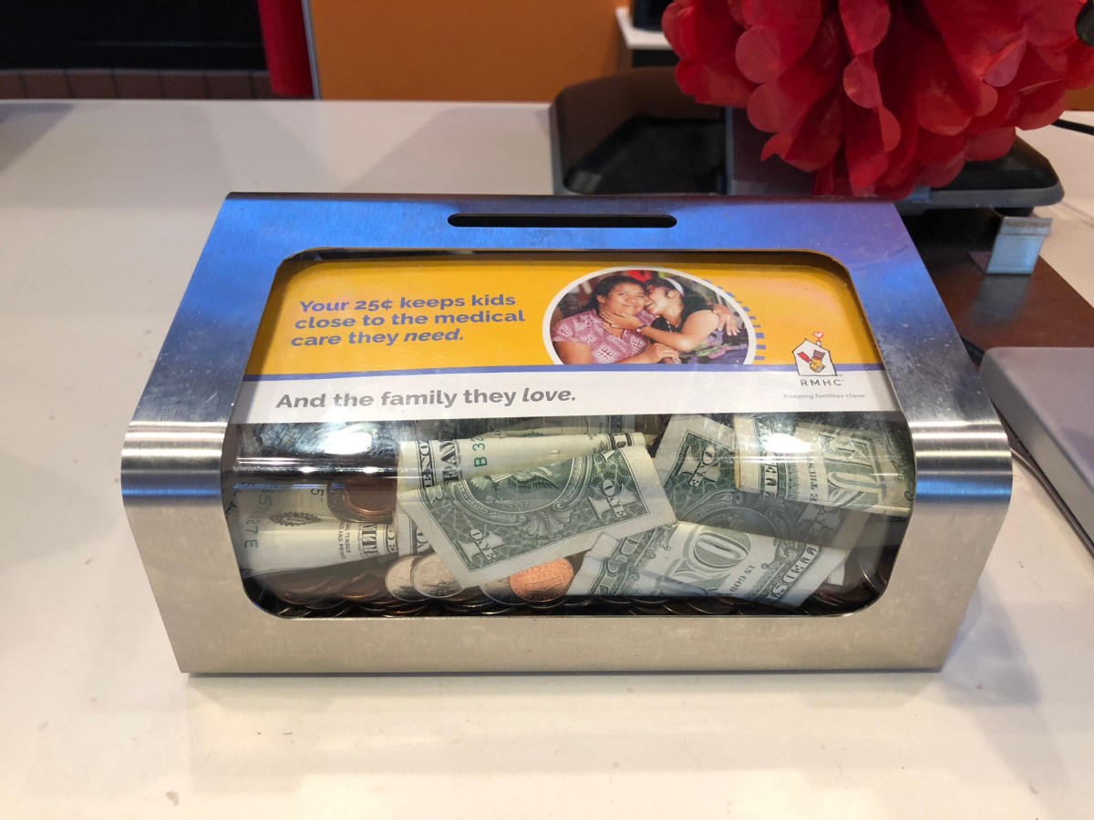Donate that extra change. It helped give this child + others a better ...